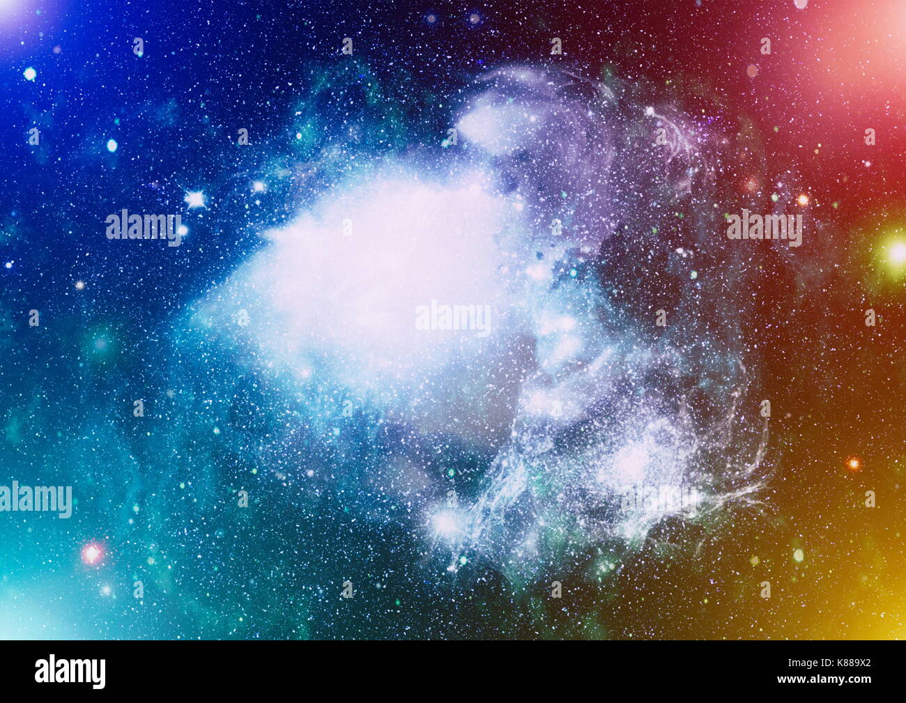 Panoramic looking into deep space. Dark night sky full of stars. The ...