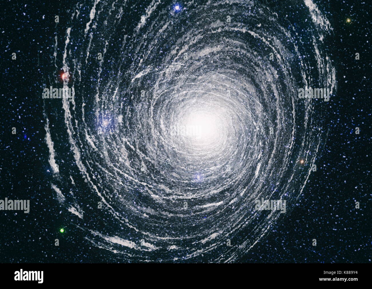 Panoramic looking into deep space. Dark night sky full of stars. The ...