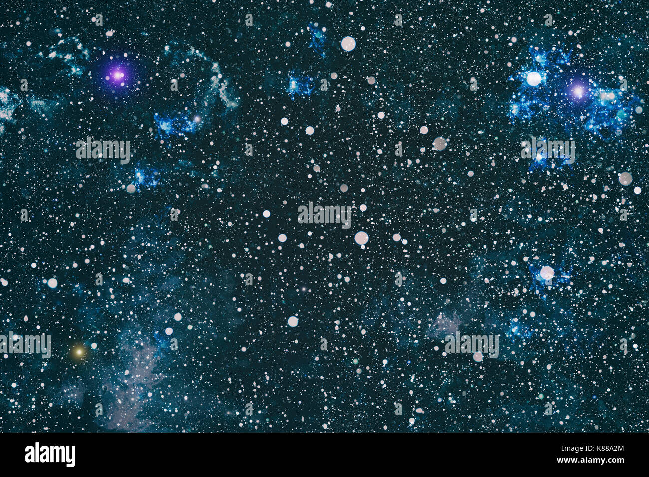 Panoramic looking into deep space. Dark night sky full of stars. The ...