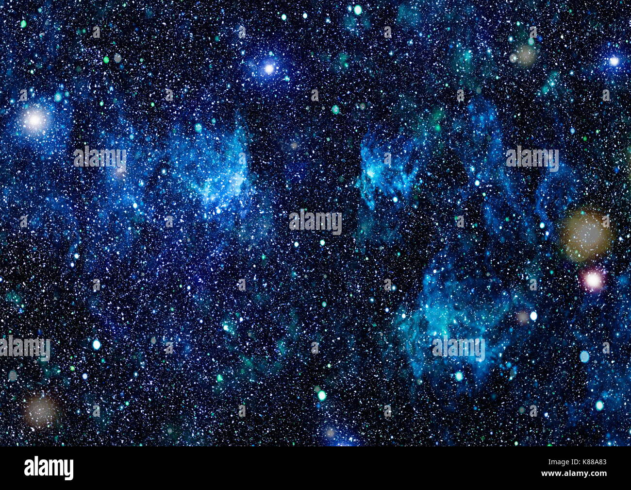 Panoramic looking into deep space. Dark night sky full of stars. The ...