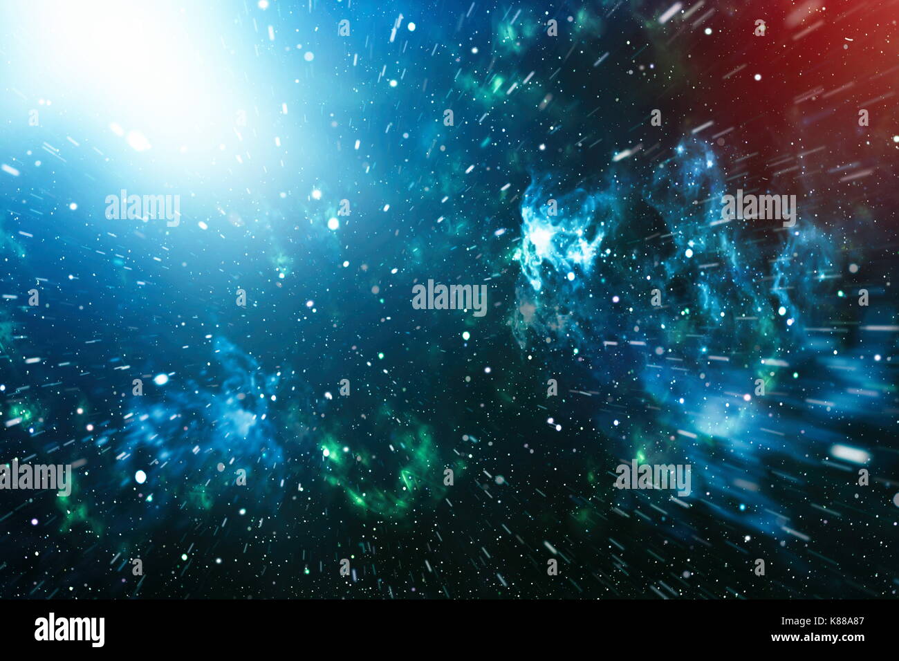 Panoramic looking into deep space. Dark night sky full of stars. The ...