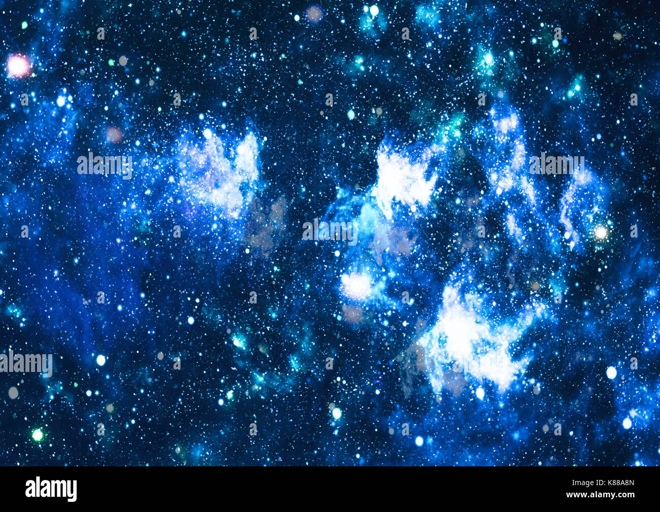 Panoramic looking into deep space. Dark night sky full of stars. The ...