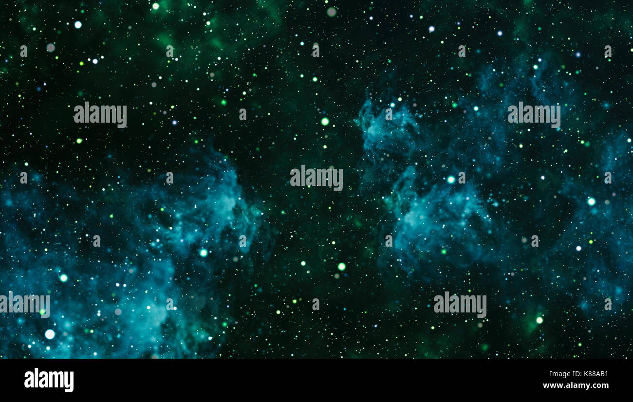 Panoramic looking into deep space. Dark night sky full of stars. The ...