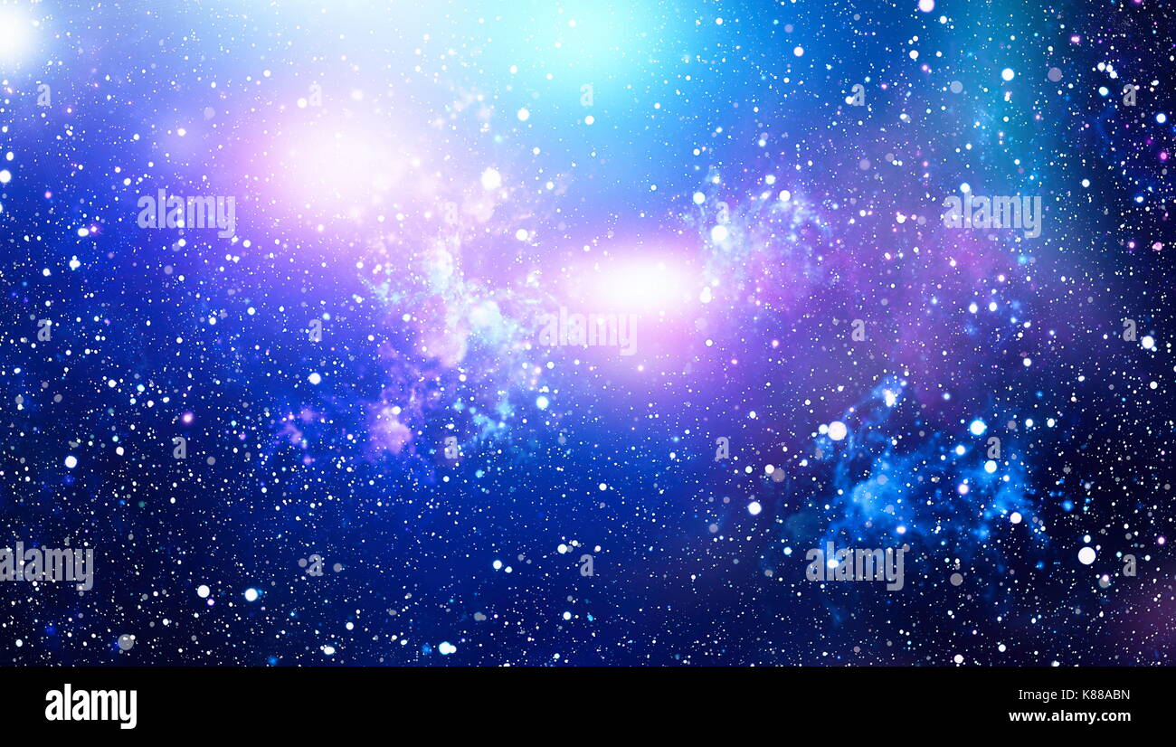 Panoramic looking into deep space. Dark night sky full of stars. The ...