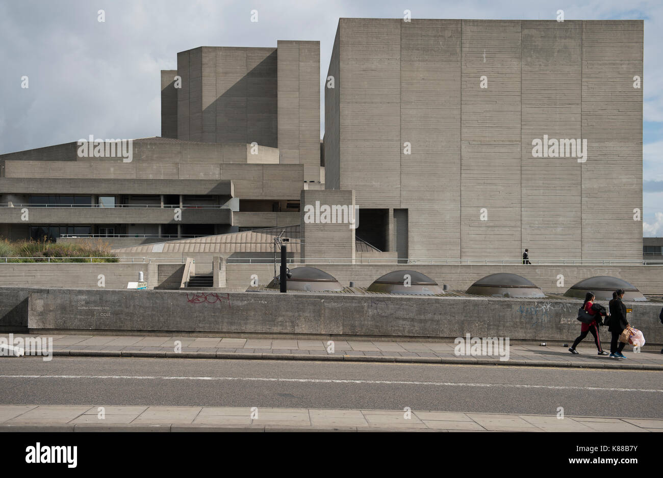 Brutalist architecture of the National Theatre at the southern end of ...