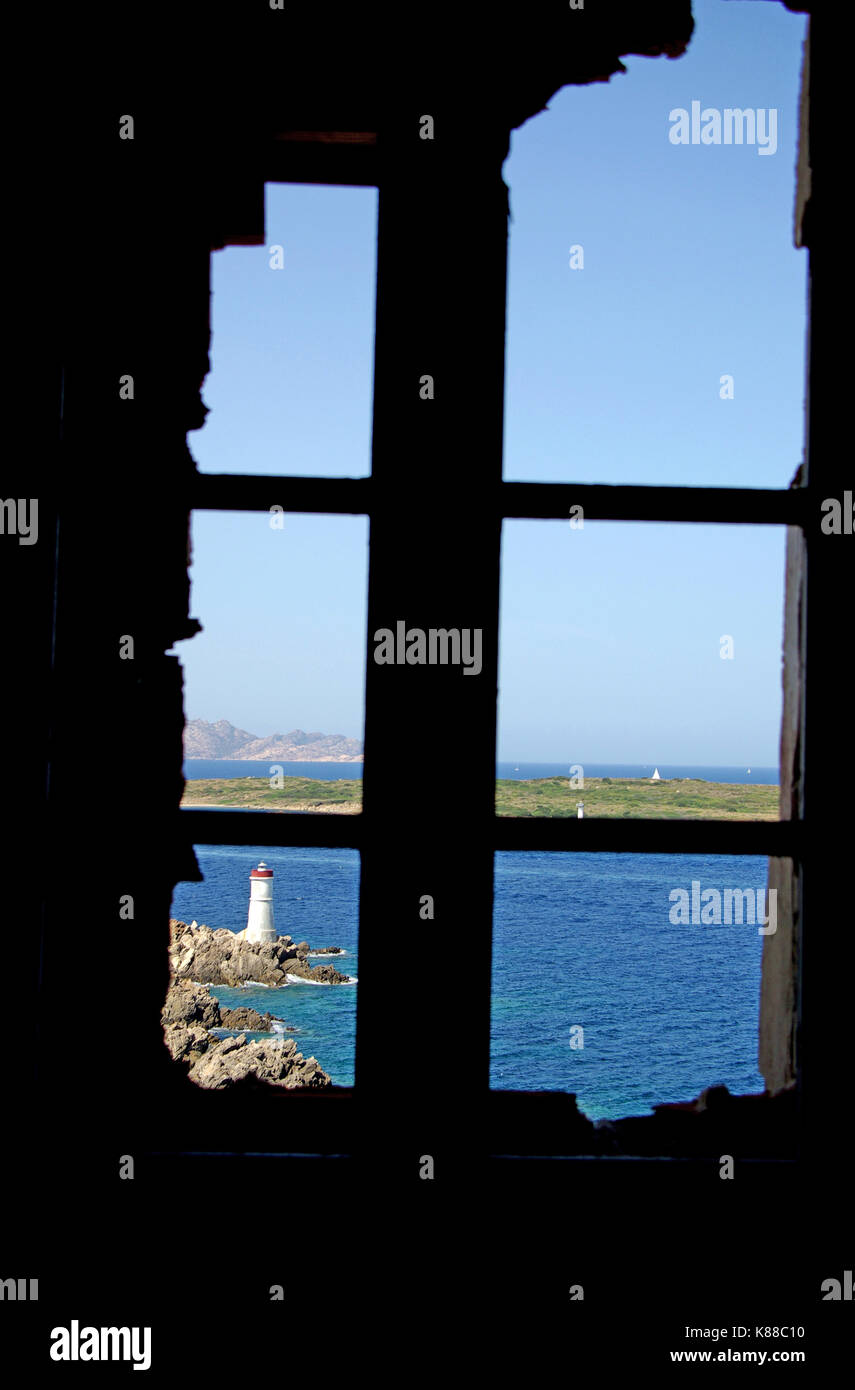 Costa Smeralda, Sardinia. Capo Ferro lighthouse Stock Photo - Alamy