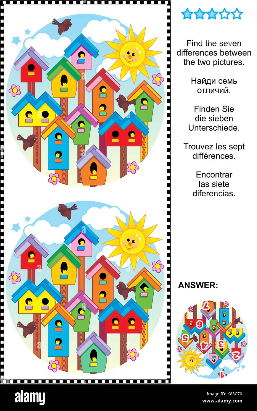 Picture puzzle: Find the seven differences between the two pictures of ...