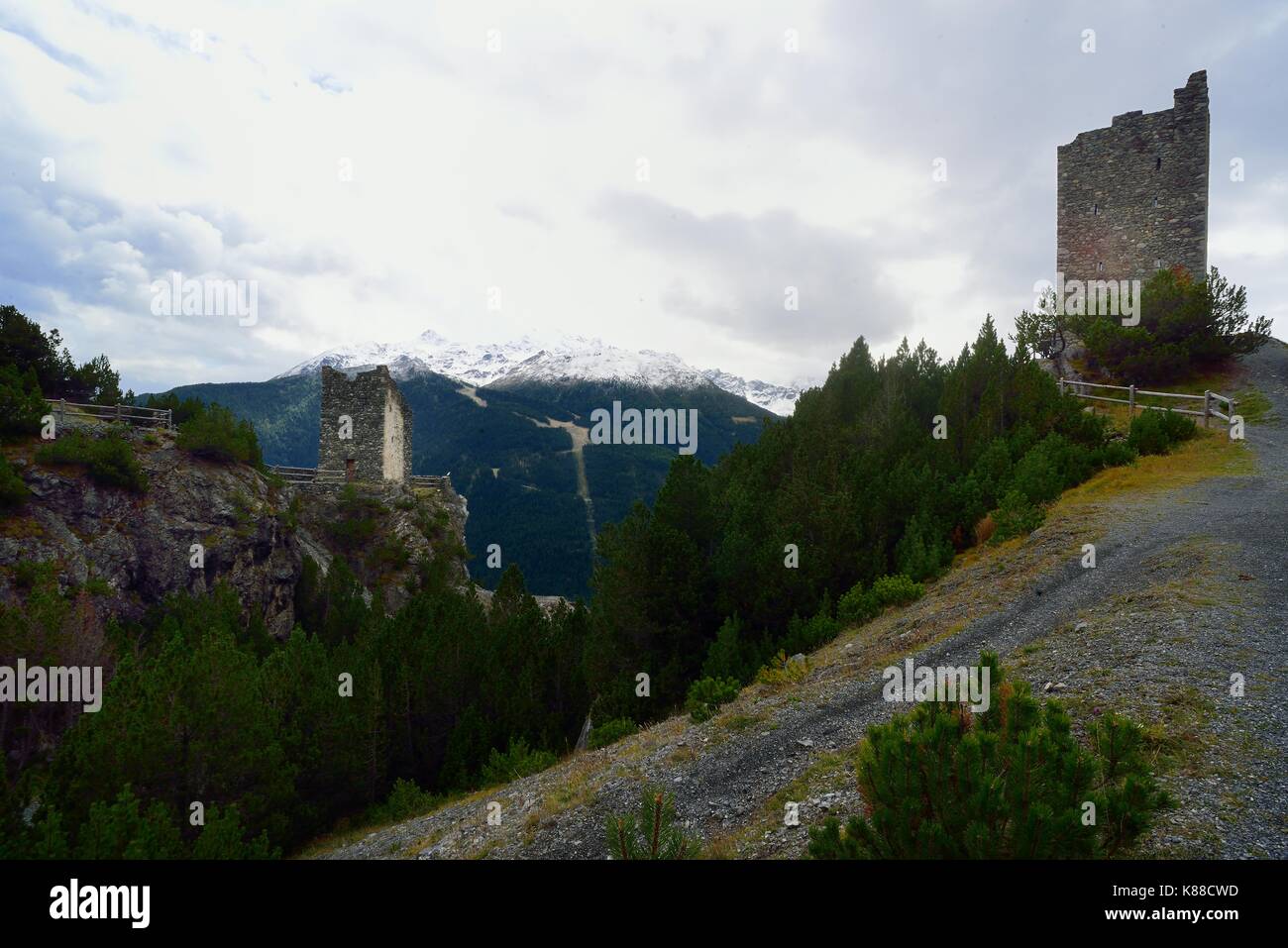 The Fraele towers,1930 meters above sea level, in val Fraele, alta ...