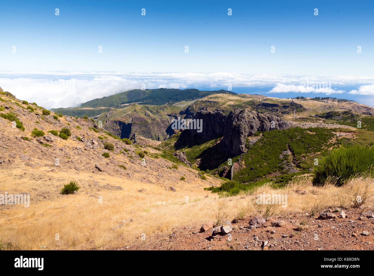 view from the pico do Arieiro on the Portuguese island of Madeira. In ...