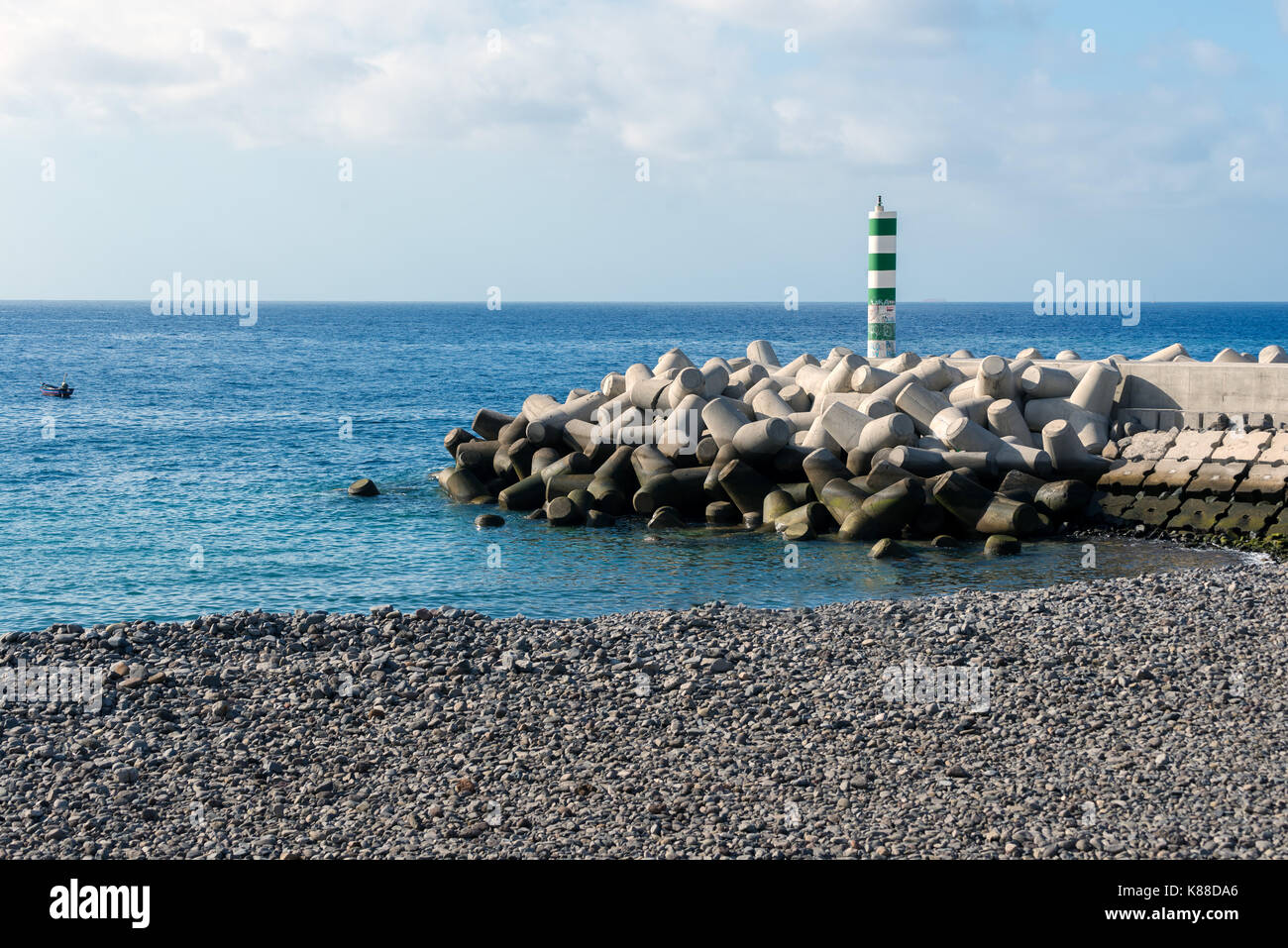 breakwater in the port of Funchal, Madeira island Stock Photo - Alamy
