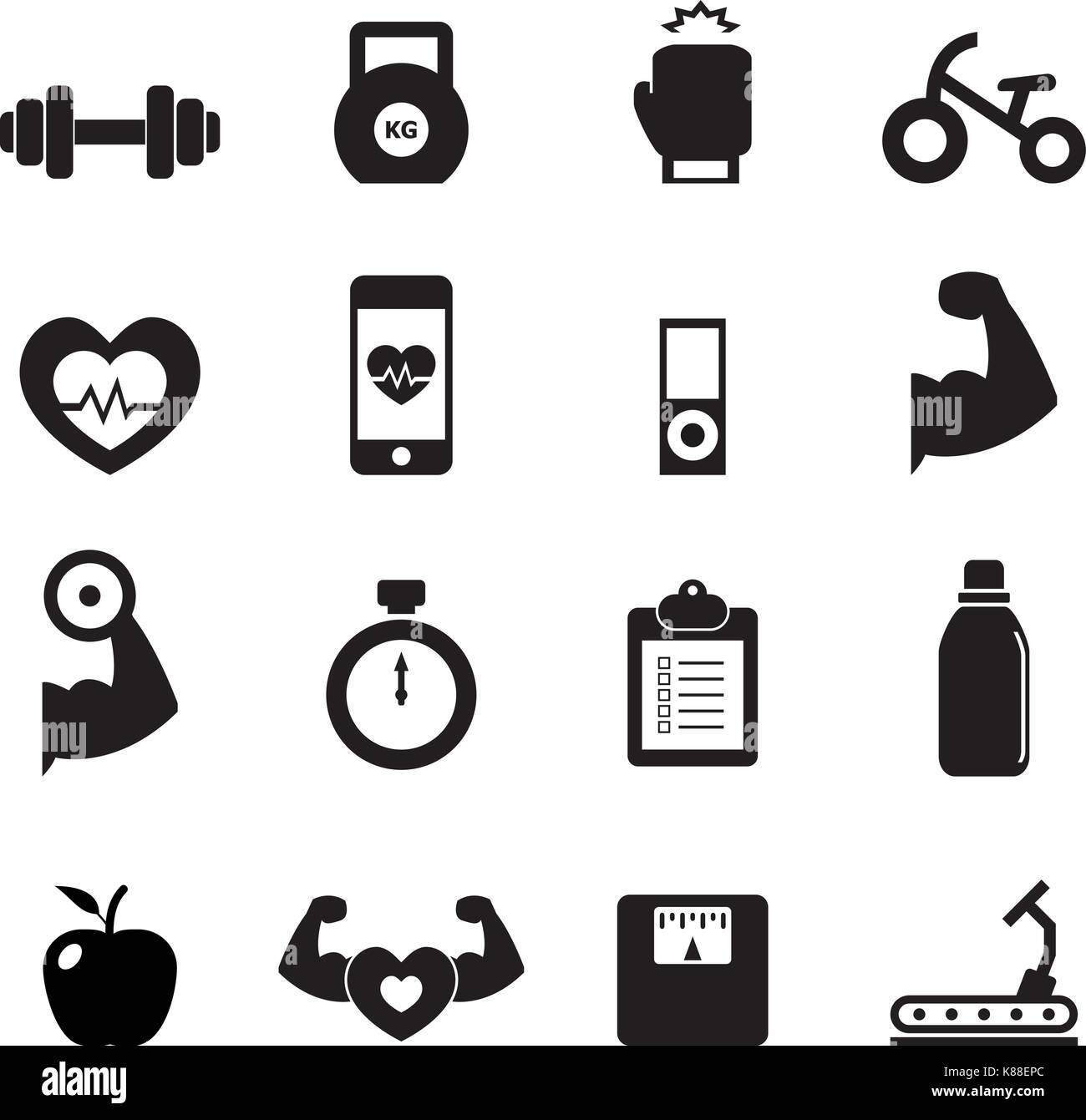 Computer fitness icon set Stock Vector Images - Alamy