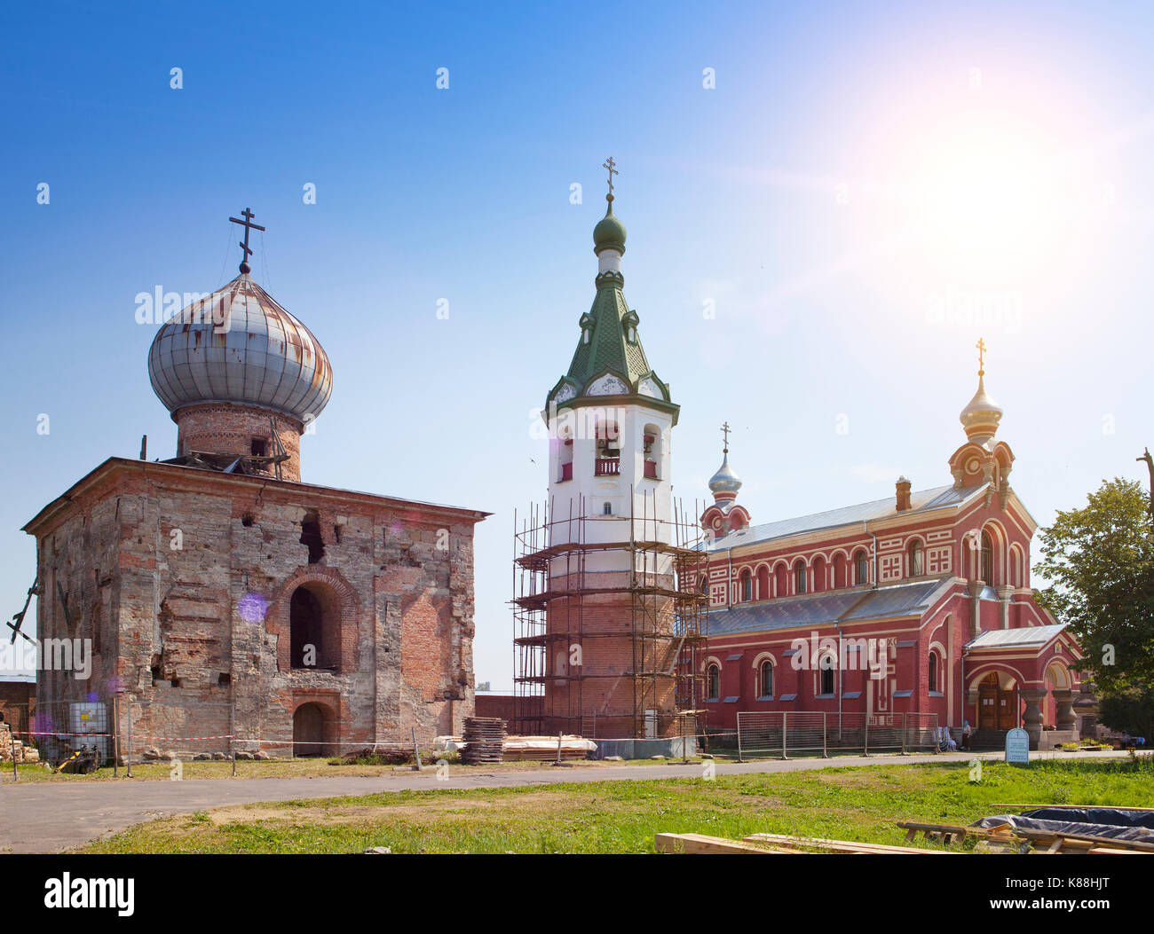 Old Ladoga Nikolsky monastery. Russia Stock Photo - Alamy