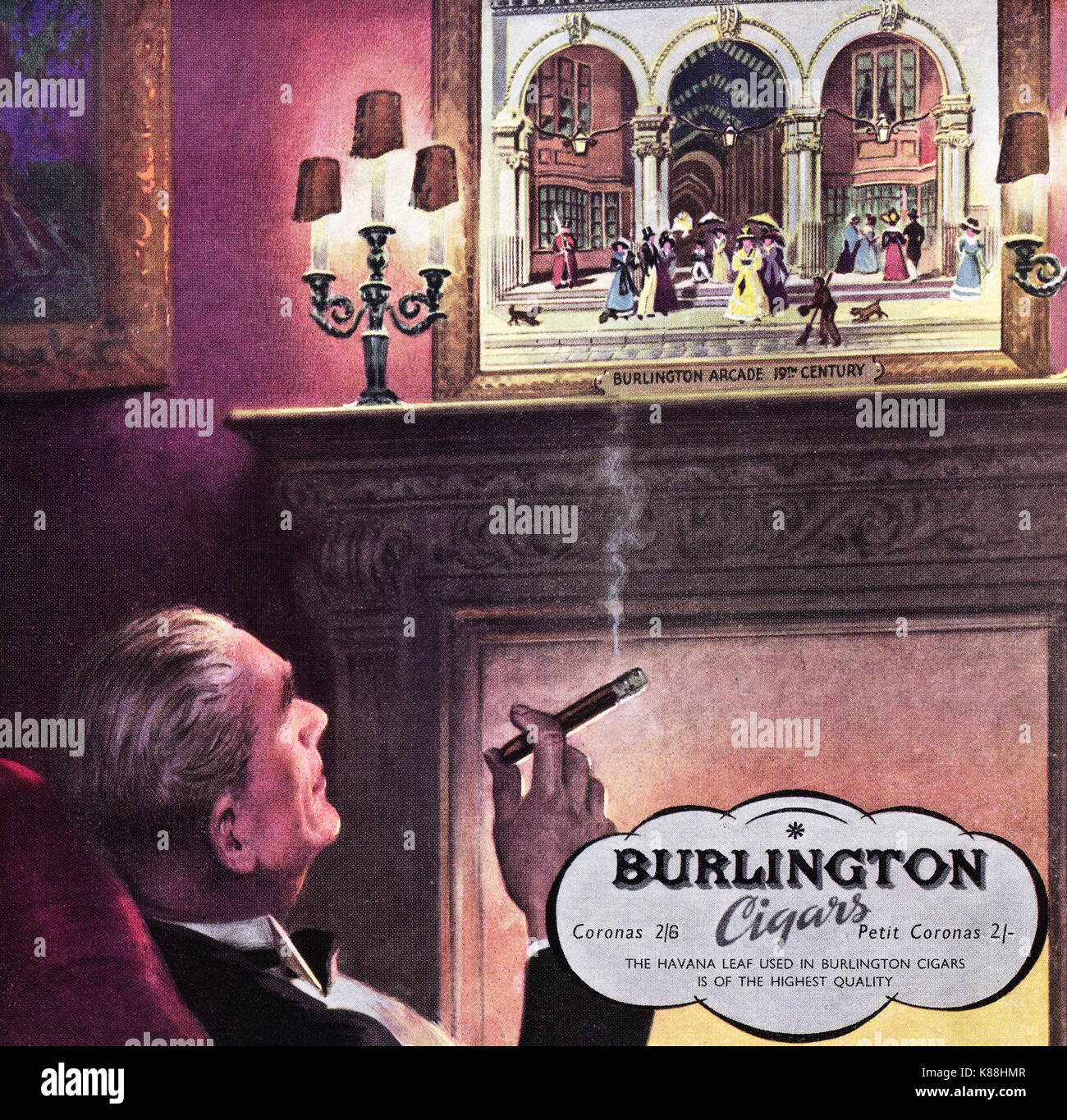 1940s old vintage original advert advertising Burlington Cigars in ...