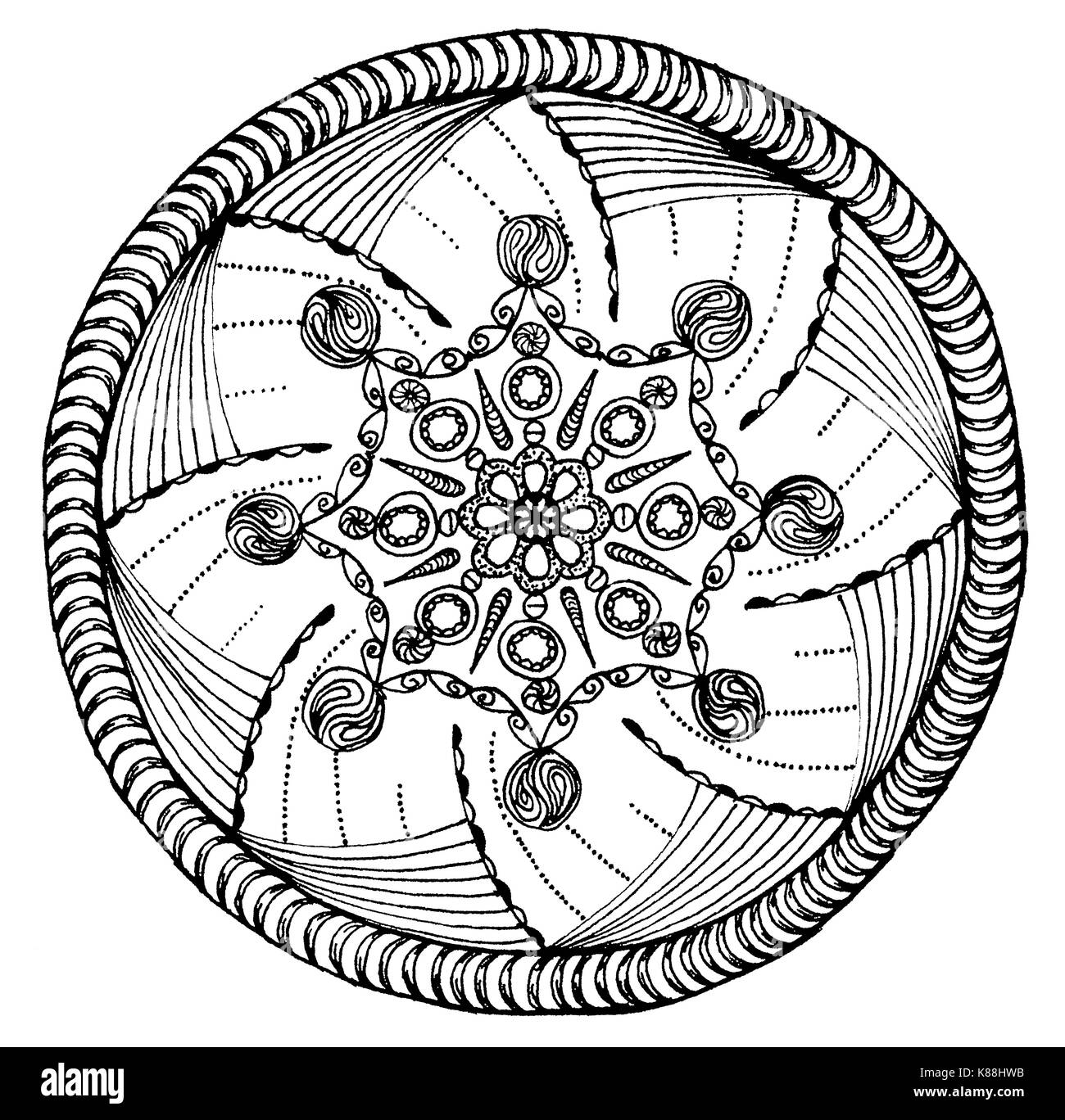 Mandala snowflake pattern gentle Stock Photo - Alamy