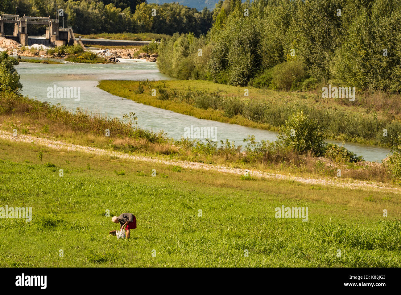 Piave river, Nervesa, Treviso Italy Stock Photo - Alamy