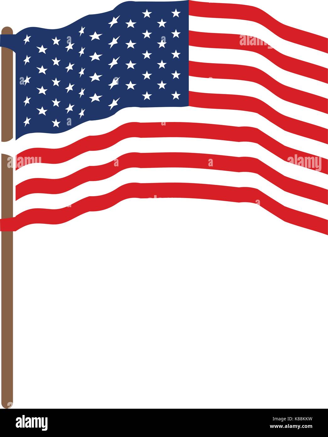 flag united states of america waving in flagpole and colorful ...