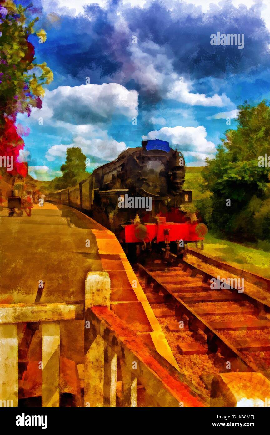Steam Train Painting