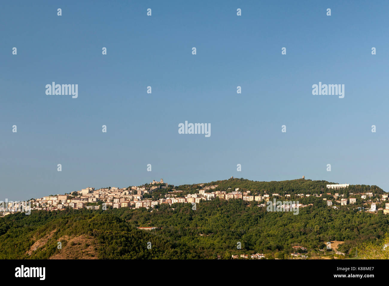 View of Mount Titan (Monte Titano) and the 'city' of Città, the capital ...