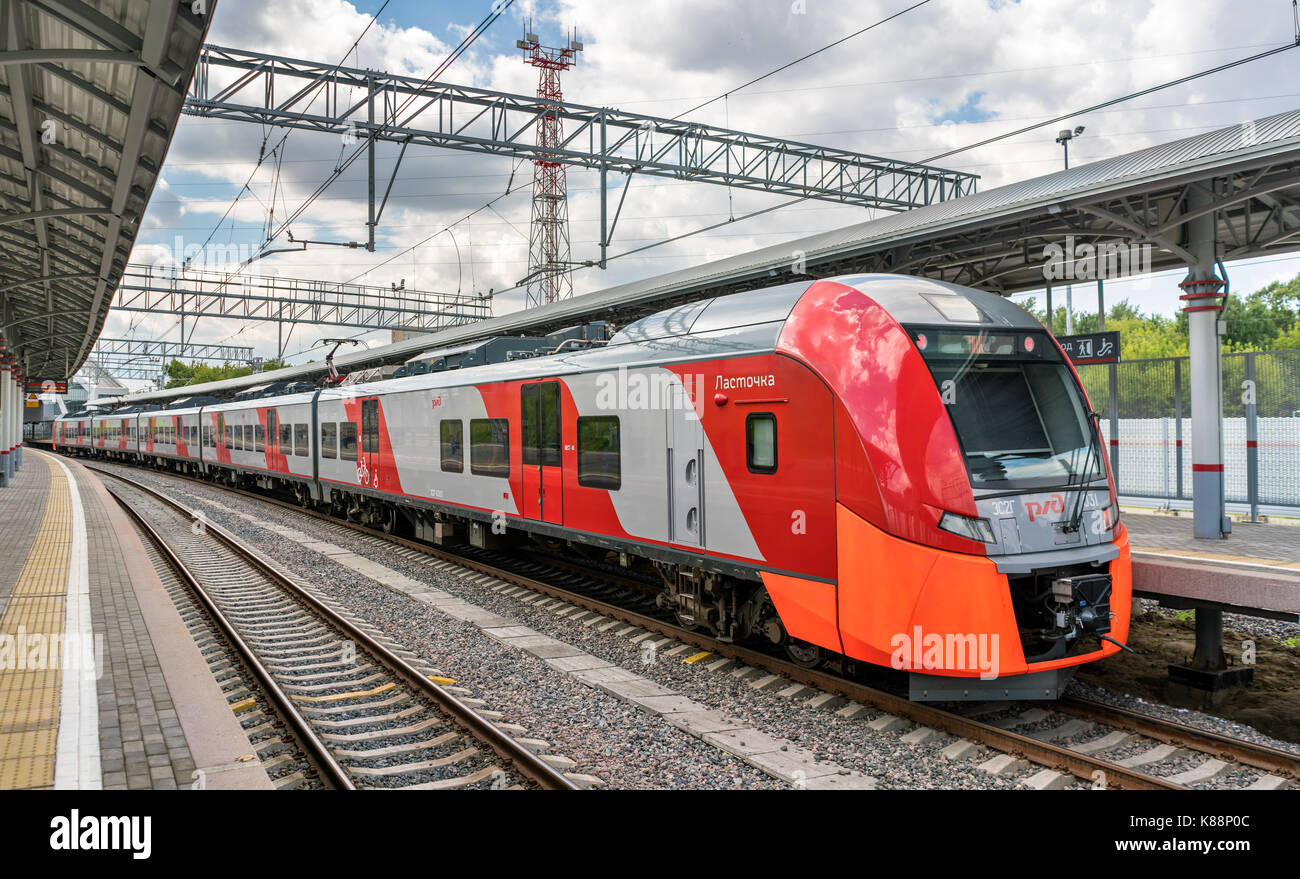 Train at the Moscow Central Circle line. Opened in 2016, it became the ...