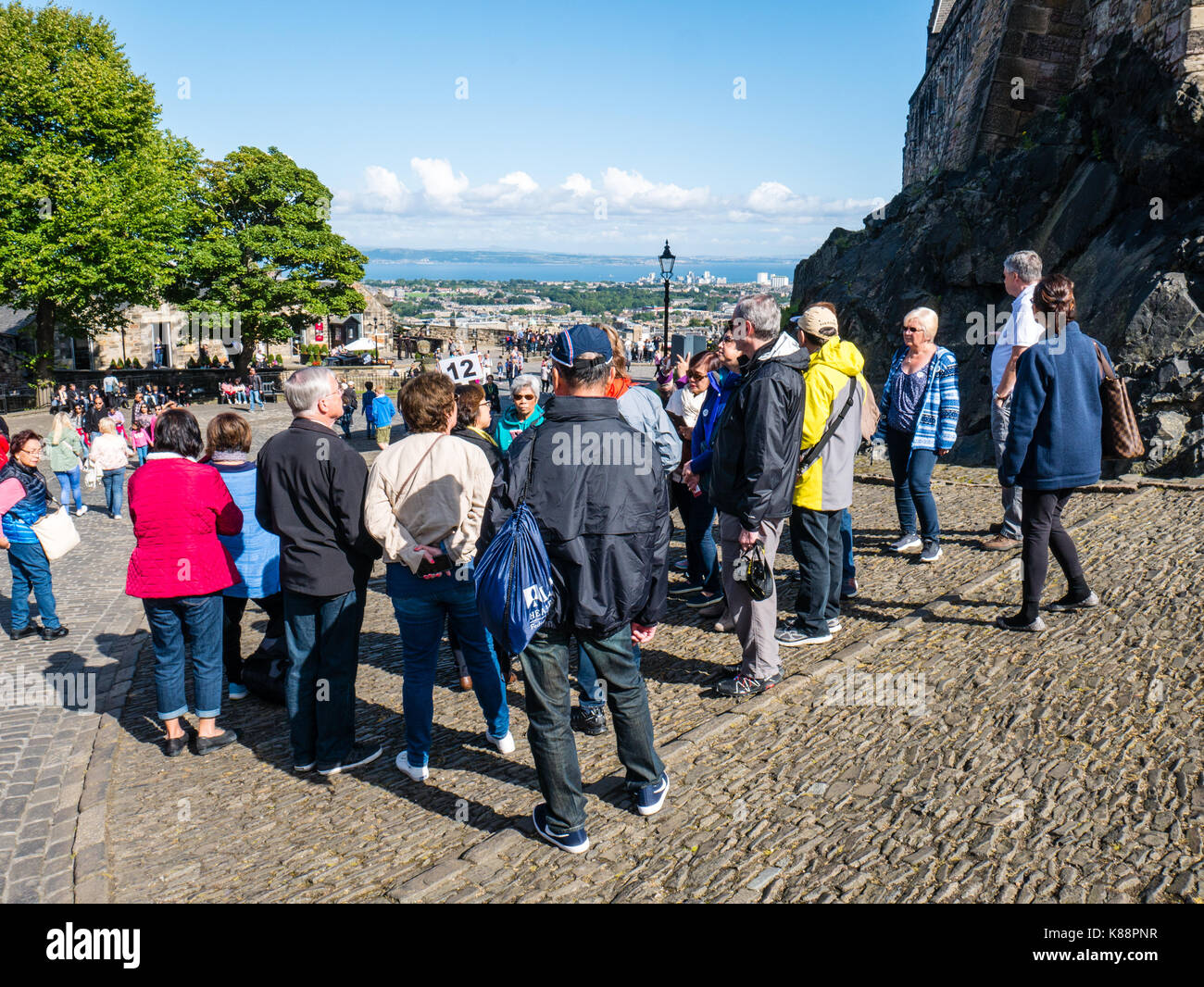 Tourists at Fogs Gate, Edinburgh Castle, Old Town, Edinburgh, Scotland ...