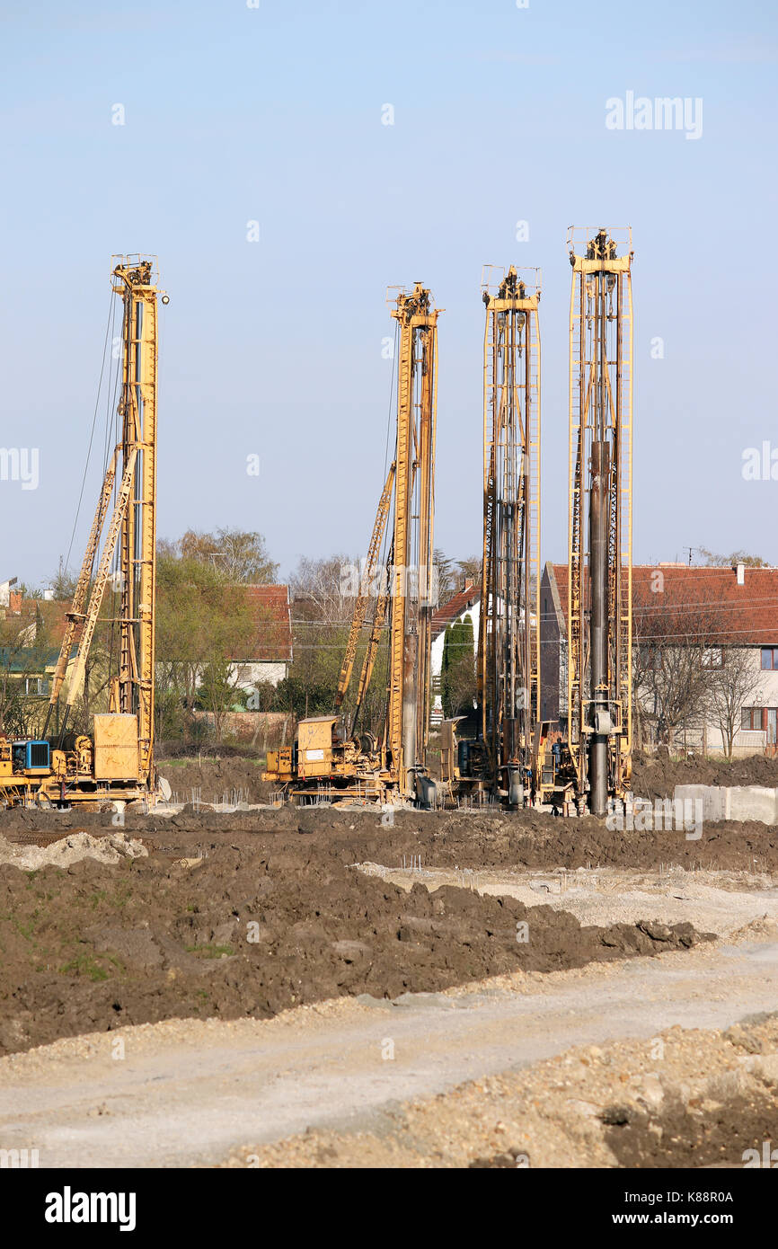 hydraulic drilling machines on construction site Stock Photo - Alamy