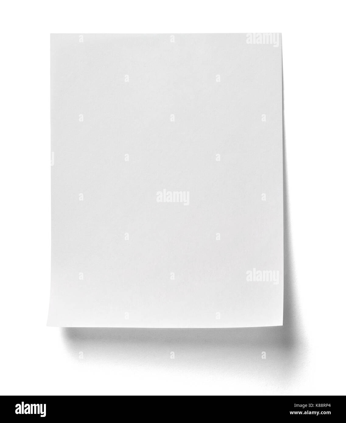 close up of a note paper with a red push pin on white background Stock ...