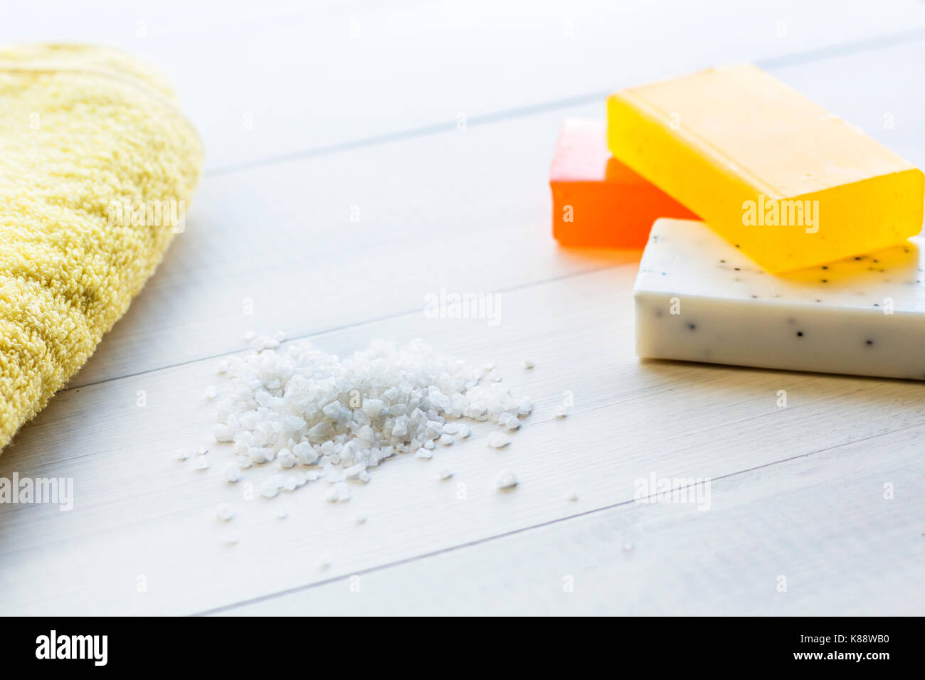 color fragrant soap. spa concept background Stock Photo - Alamy