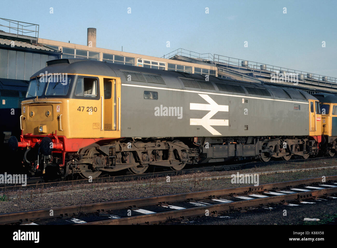 Class 47 locomotive at Stratford Depot in East London in the 1980's ...