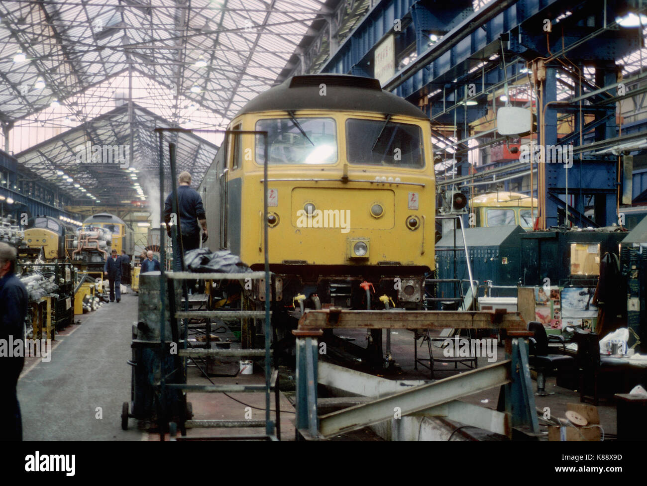 Class 47 locomotive at Crewe Engineering Works in the 1980's Stock ...