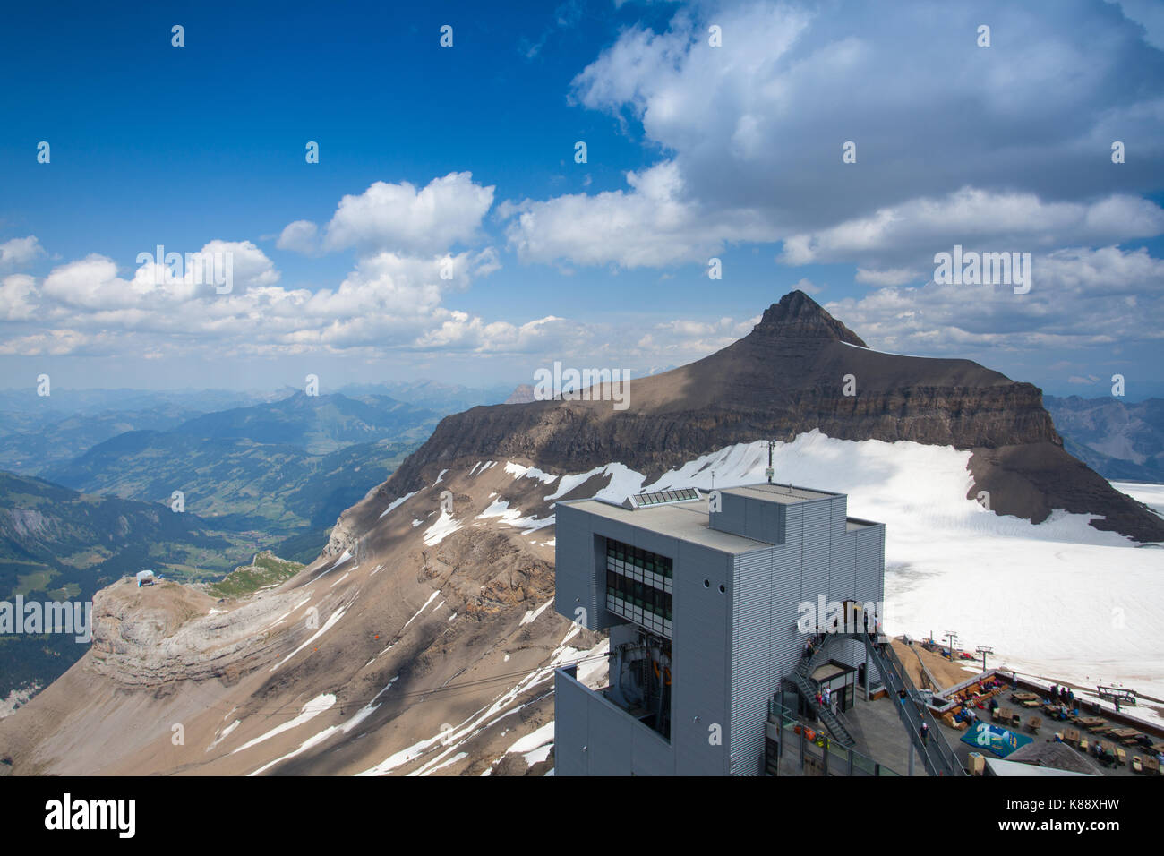 Vaud,Switzerland - July 11,2015: Peak Walk bridge.Peak Walk is a ...