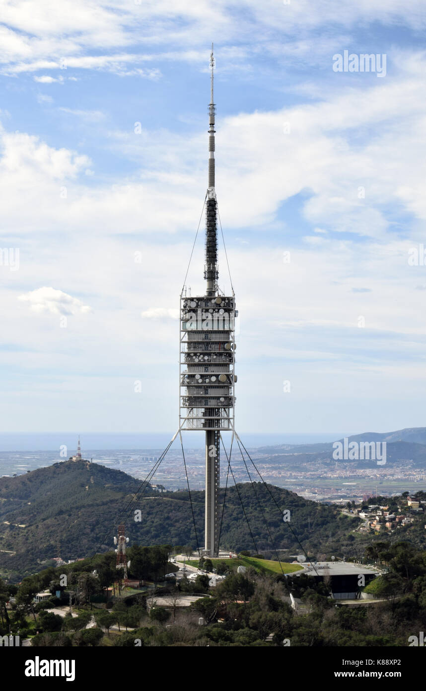 Tower of communications Collserola in Barcelona Stock Photo - Alamy