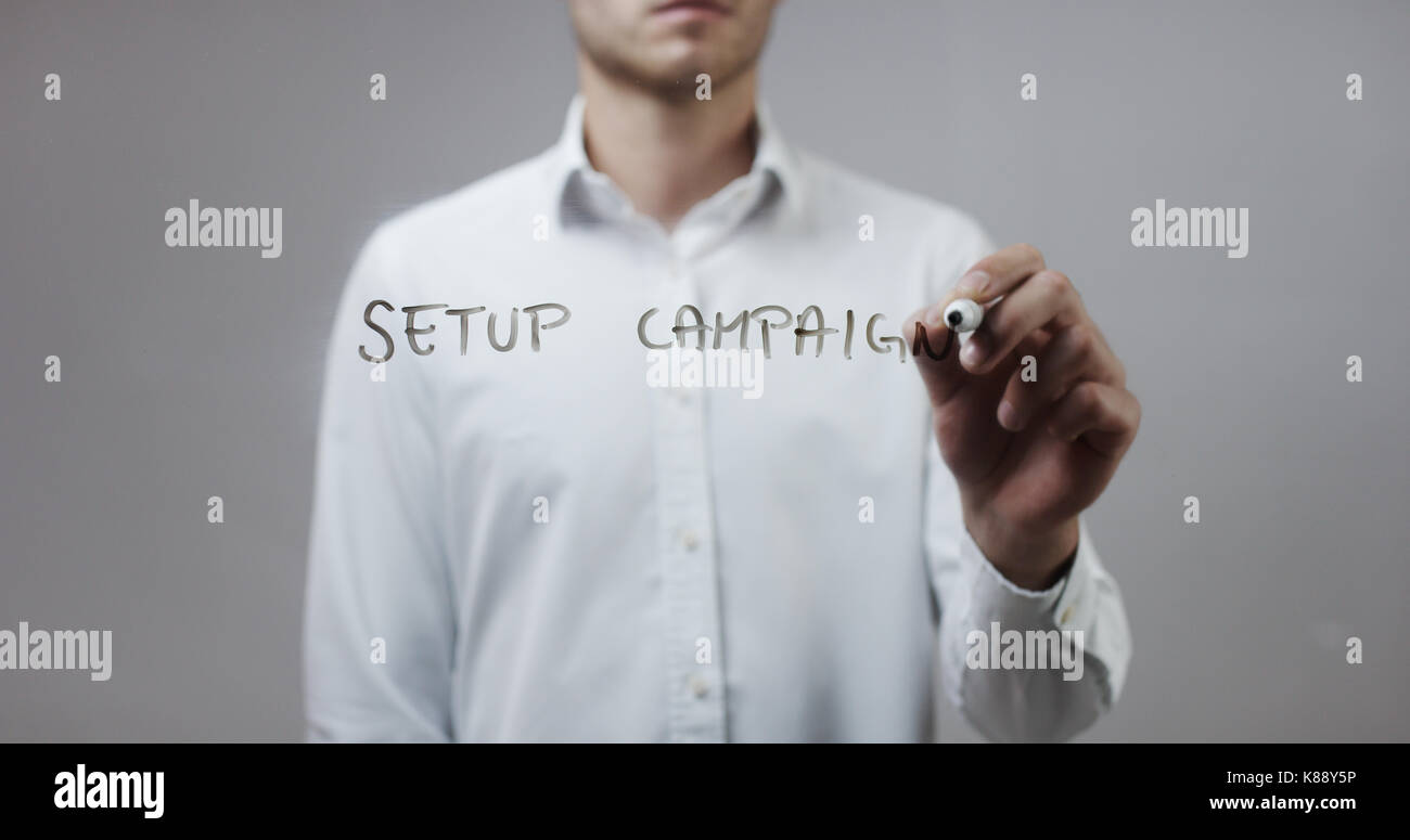 Setup campaign man writing hi-res stock photography and images - Alamy