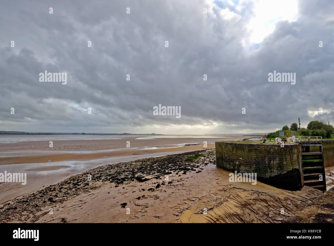 Dramatic weather patterns over the River Severn estuary England UK ...