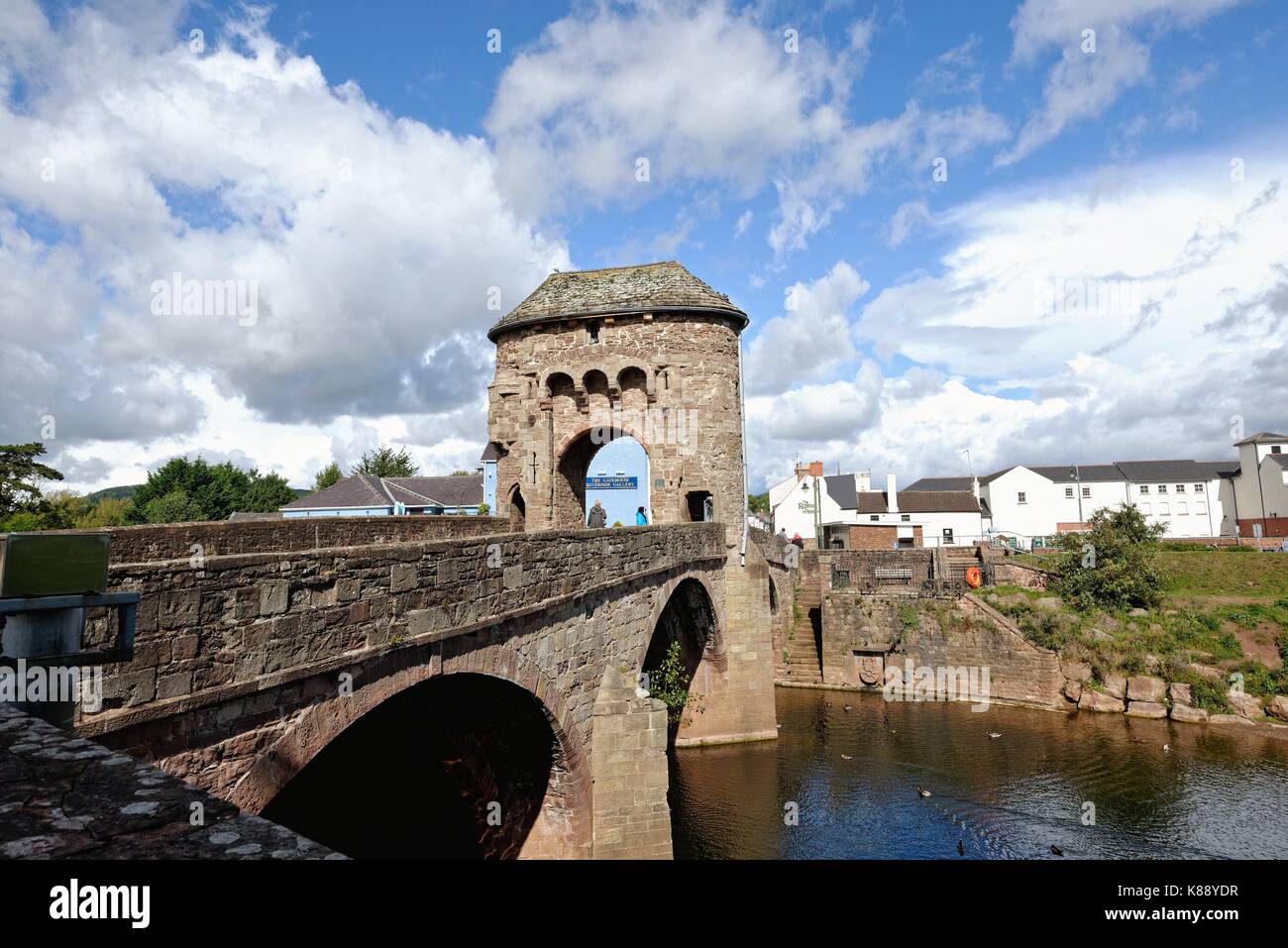 Monnow bridge Monmouth Monmouthshire Wales UK Stock Photo - Alamy