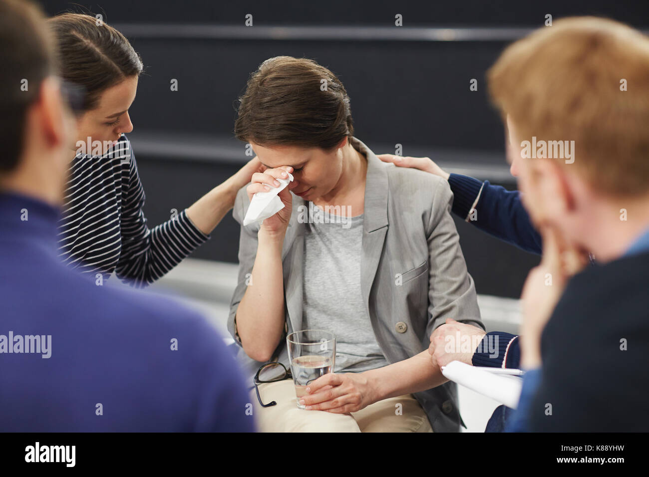 Man wiping tears woman hi-res stock photography and images - Alamy