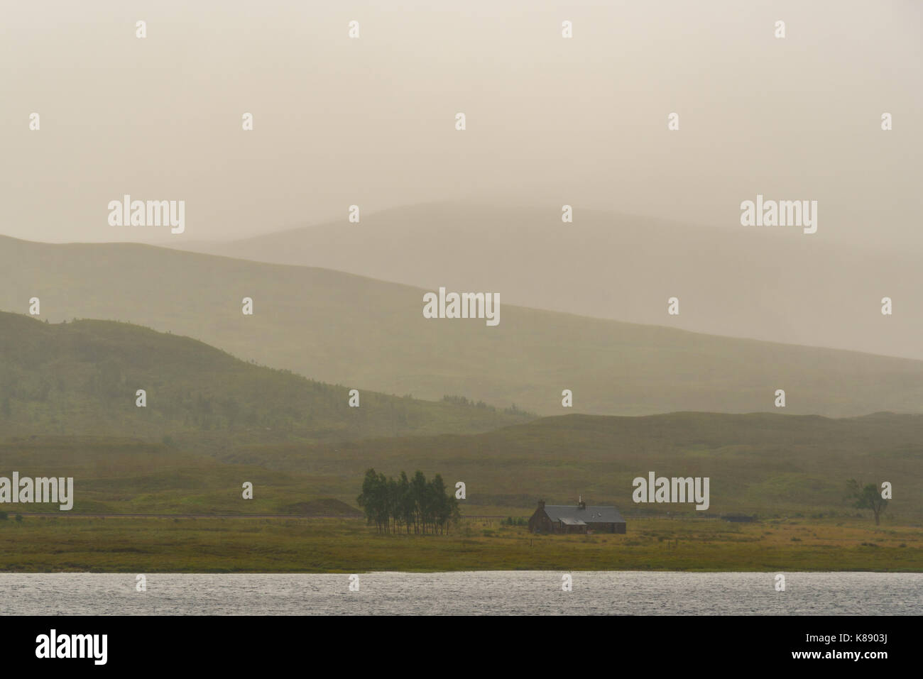 Scenic view of the scottish nature near the bridge for the Isle of Skye ...