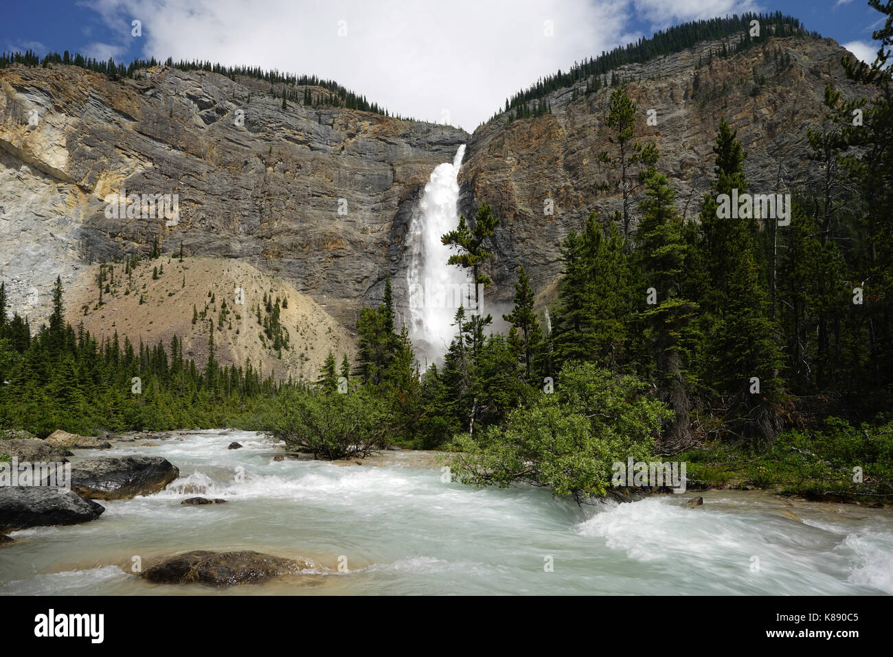 Waterfall in the Yoho National Park in Canada Stock Photo - Alamy
