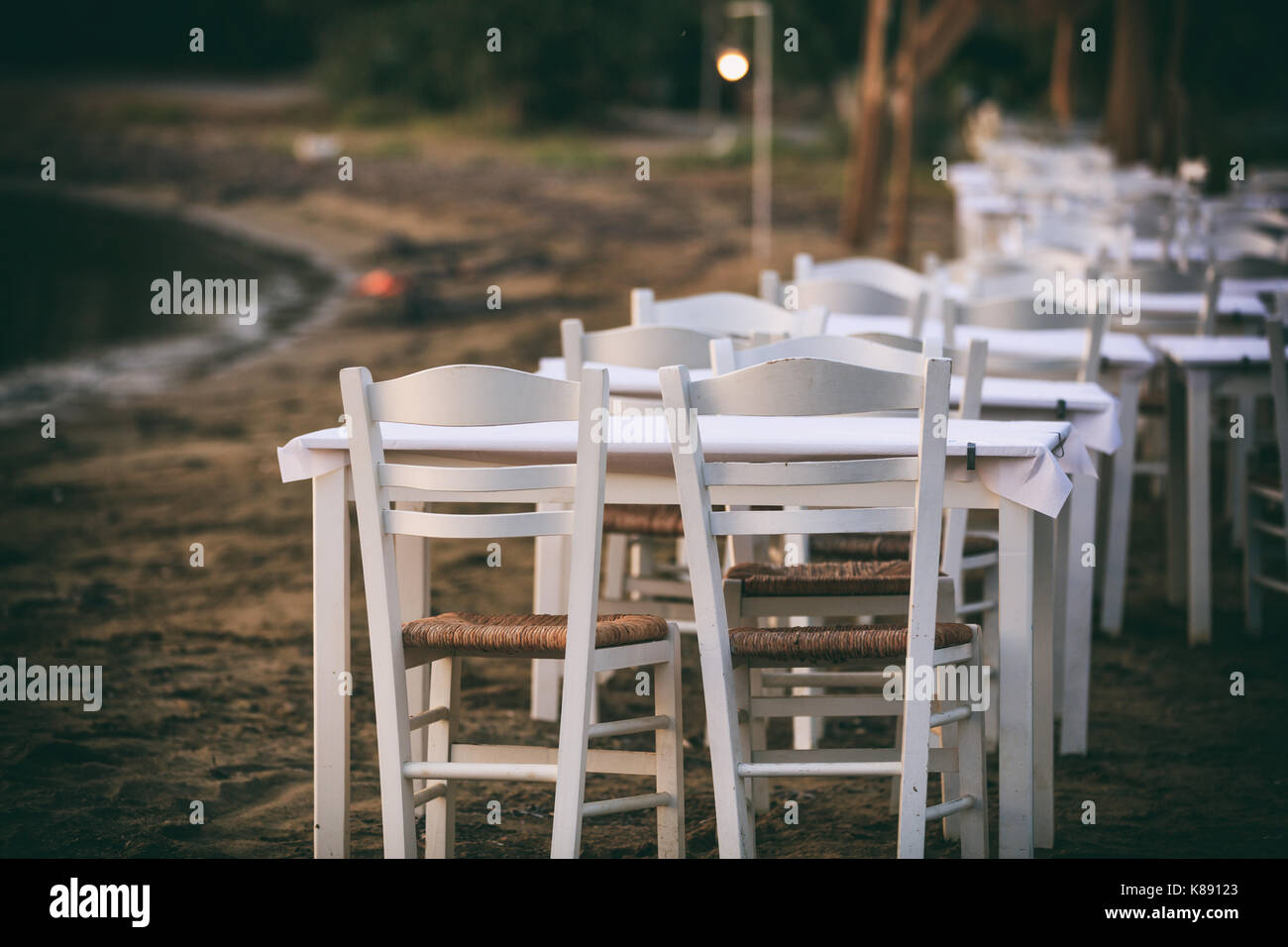 Evening traditional greek tavern restaurant hi-res stock photography ...