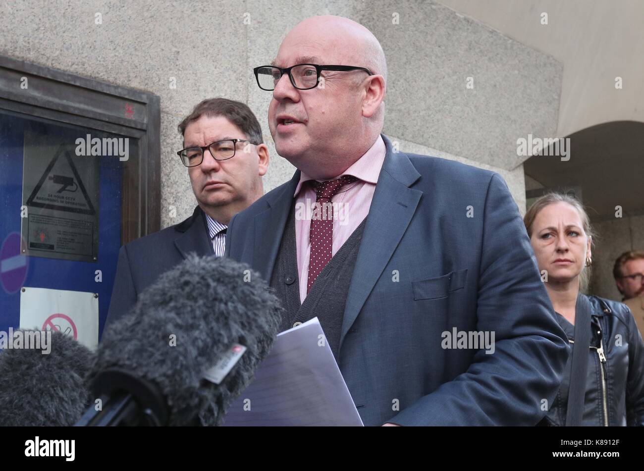 Charlie alliston's solicitor (centre) Mark Qyett QC (left) and mother ...