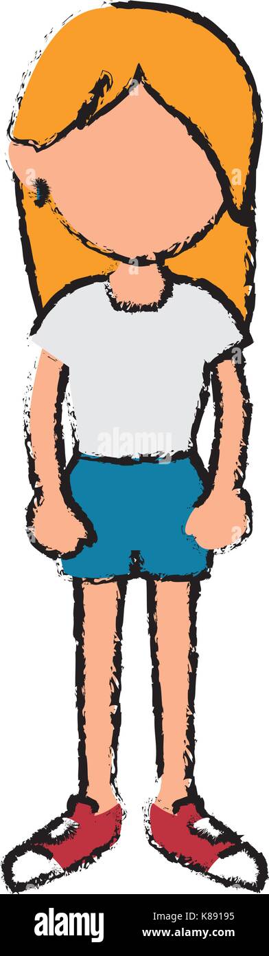 cute little girl avatar character vector illustration design Stock ...