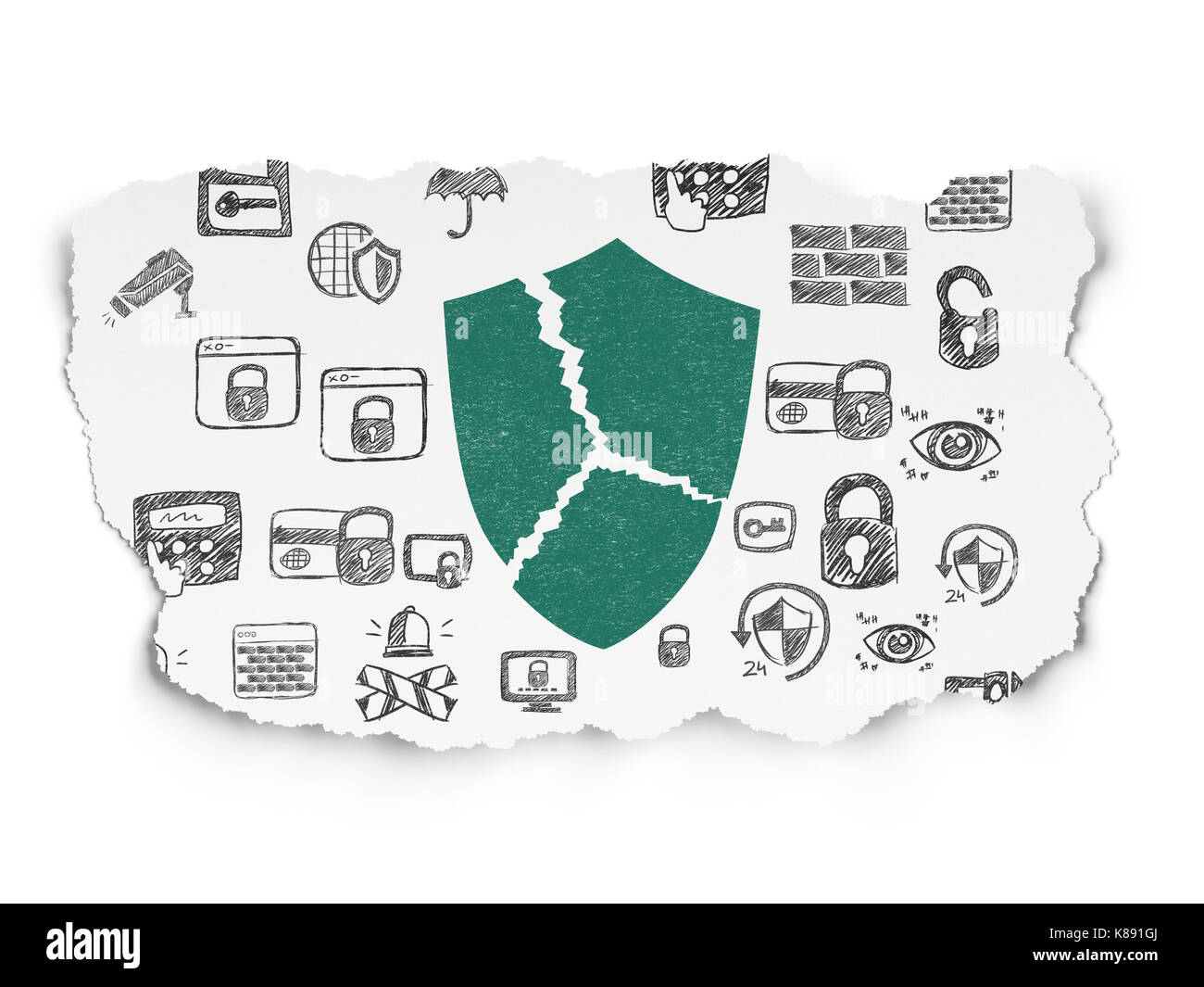 Drawing shield protection data Cut Out Stock Images & Pictures - Alamy