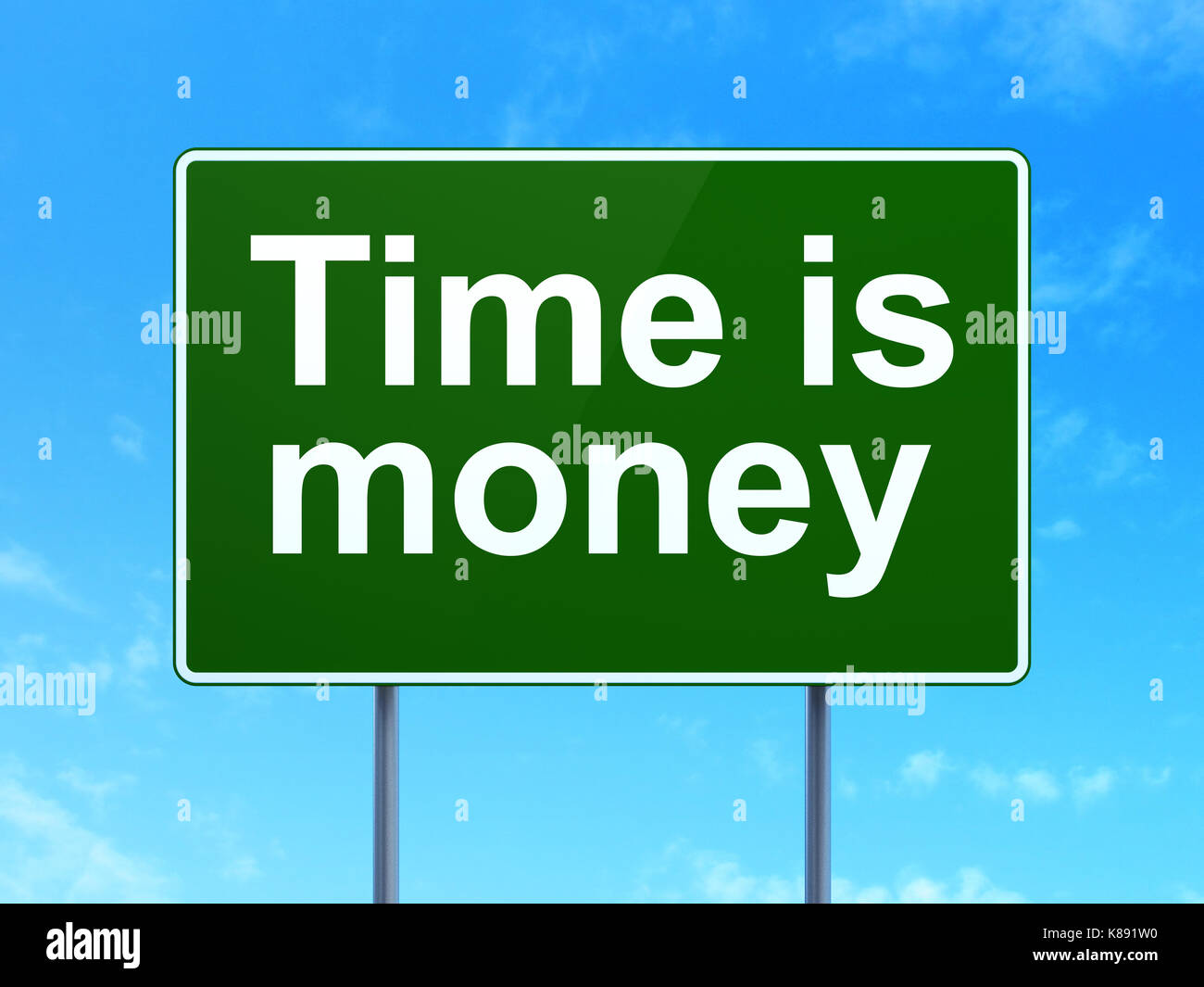 Business concept: Time is Money on road sign background Stock Photo - Alamy