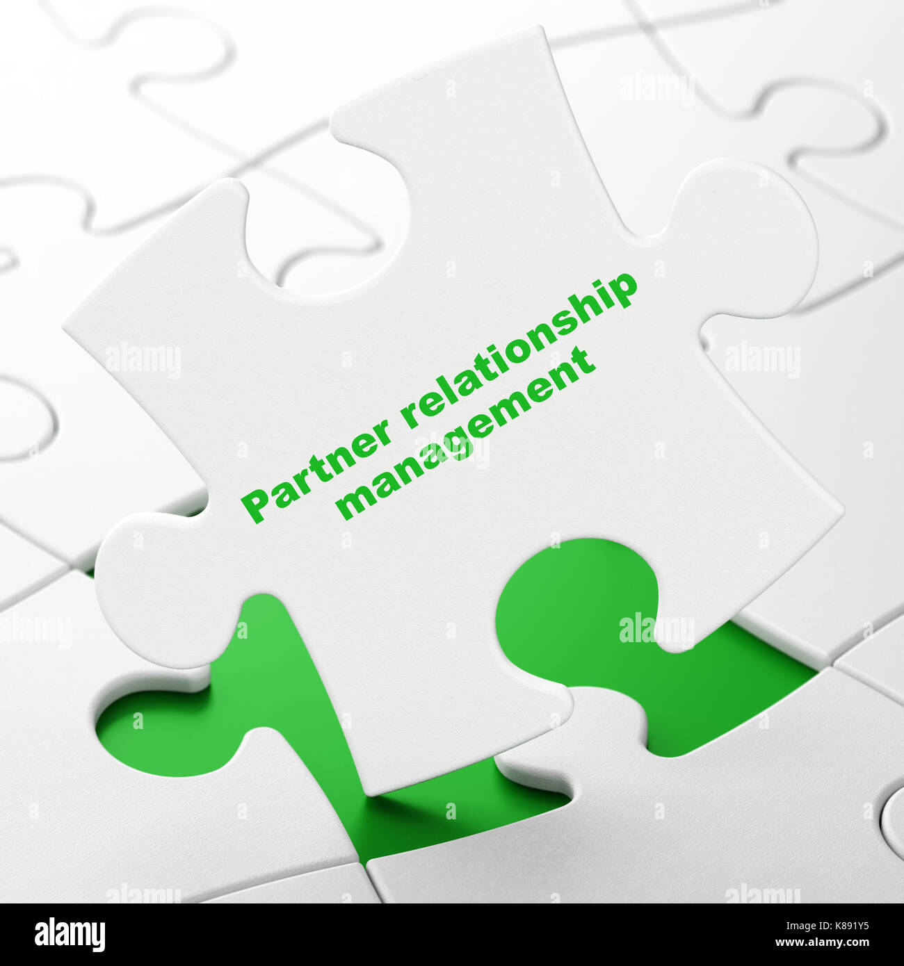 Business concept: Partner Relationship Management on puzzle background ...