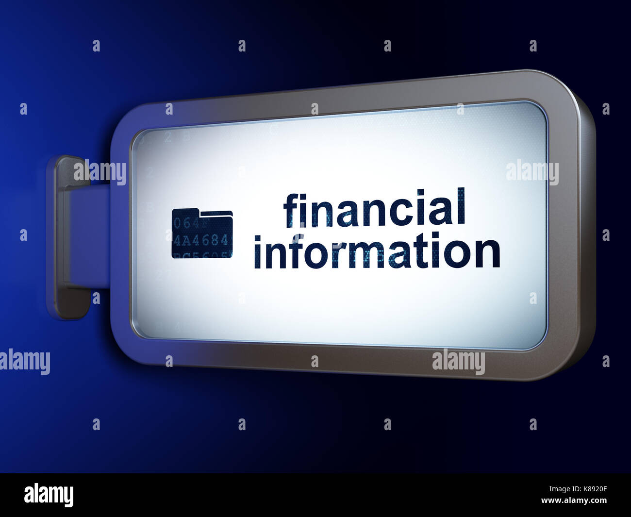 Finance concept: Financial Information and Folder on billboard ...