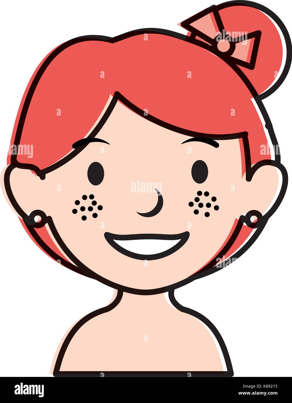 cute little girl avatar character vector illustration design Stock ...
