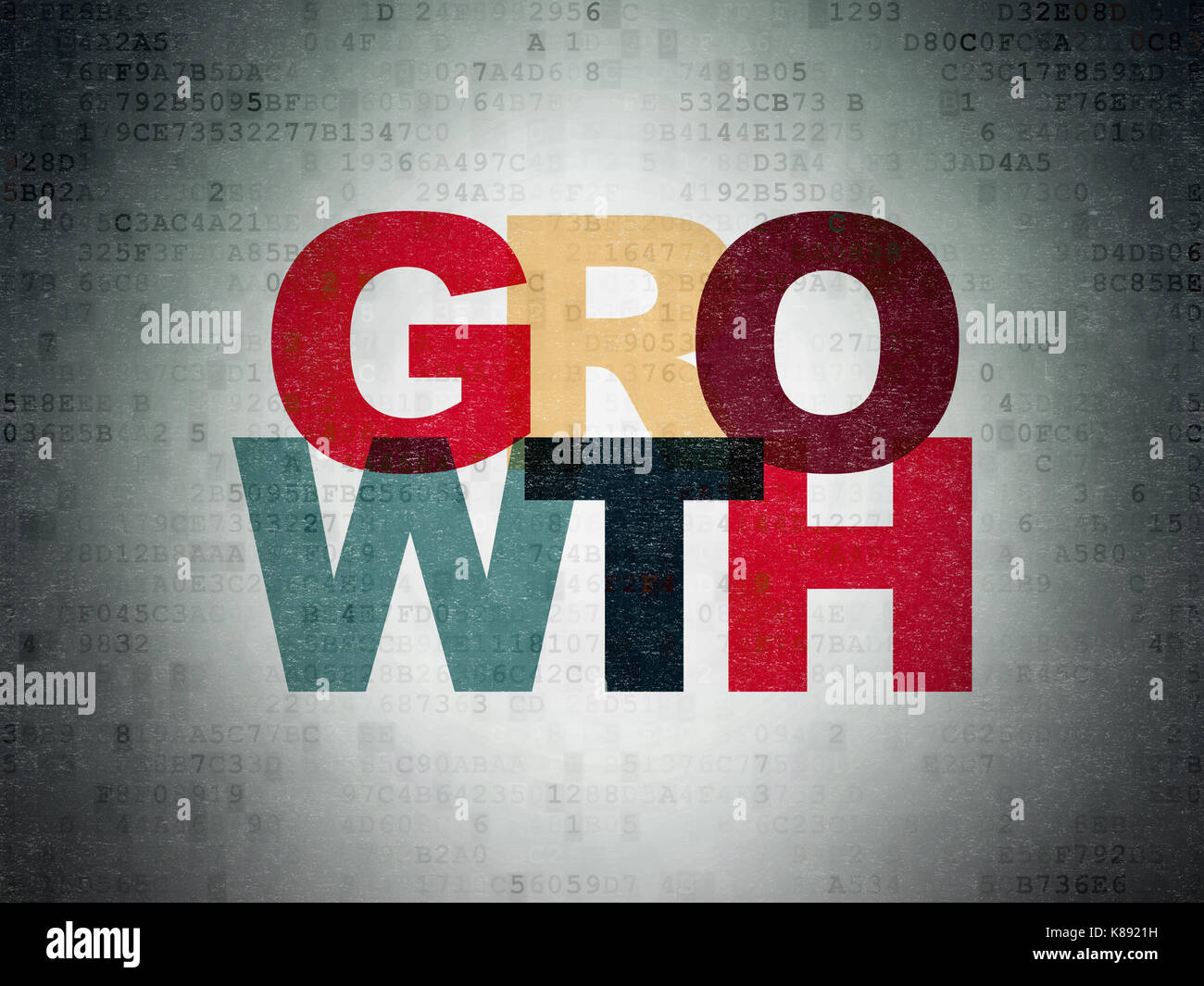 Business concept: Growth on Digital Data Paper background Stock Photo ...