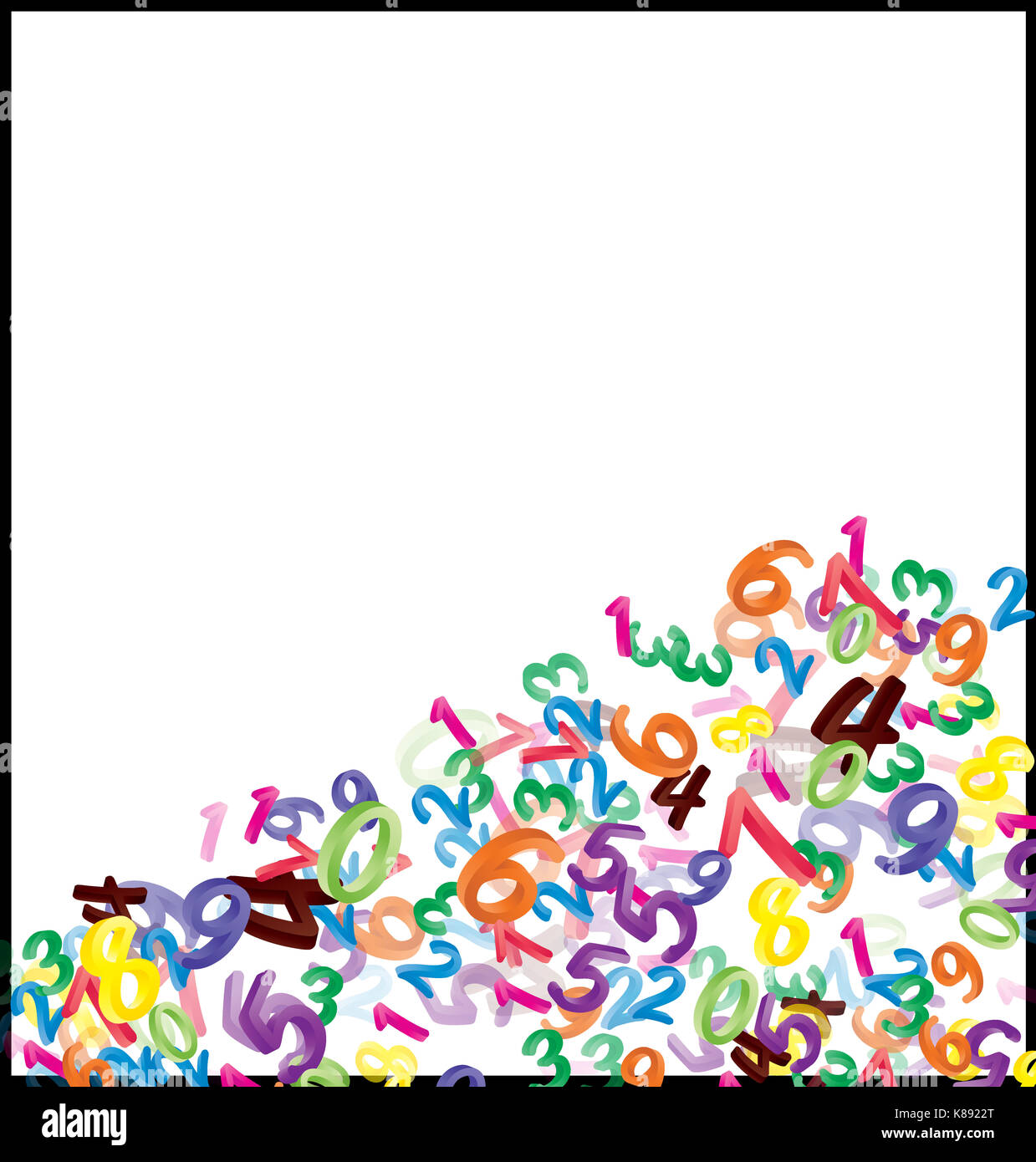 Background of falling cartoon numbers, digits. Funny, cheerful and ...