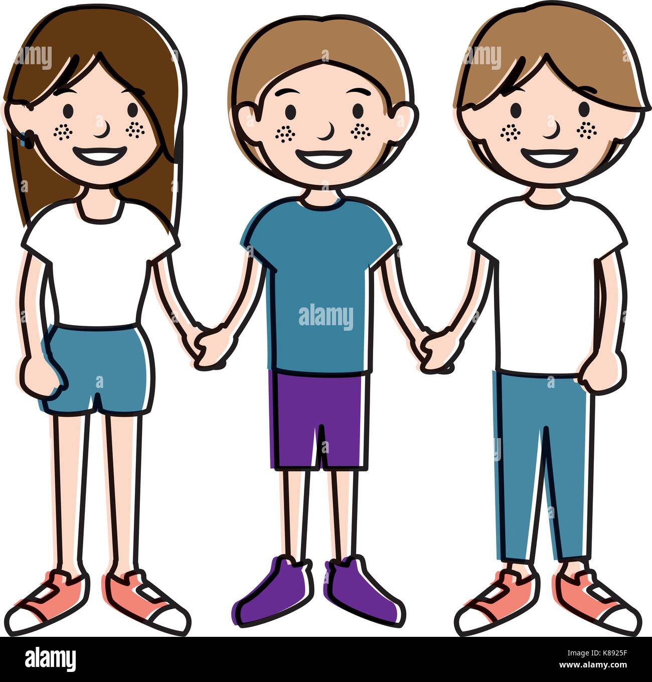 brothers group avatars characters vector illustration design Stock ...