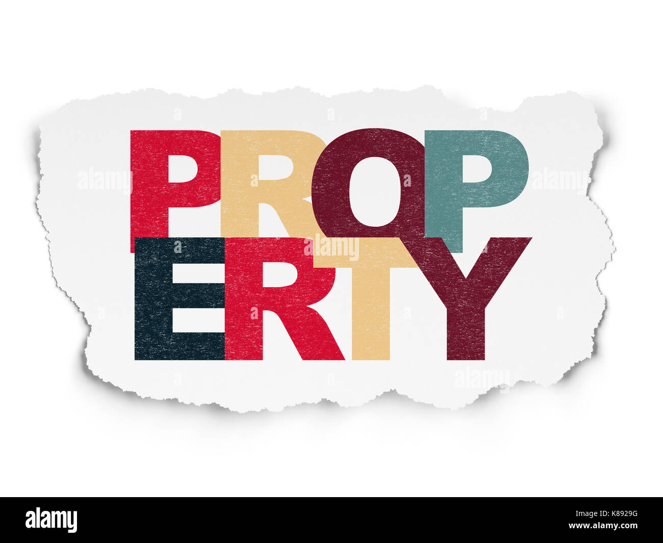 Finance concept: Property on Torn Paper background Stock Photo - Alamy