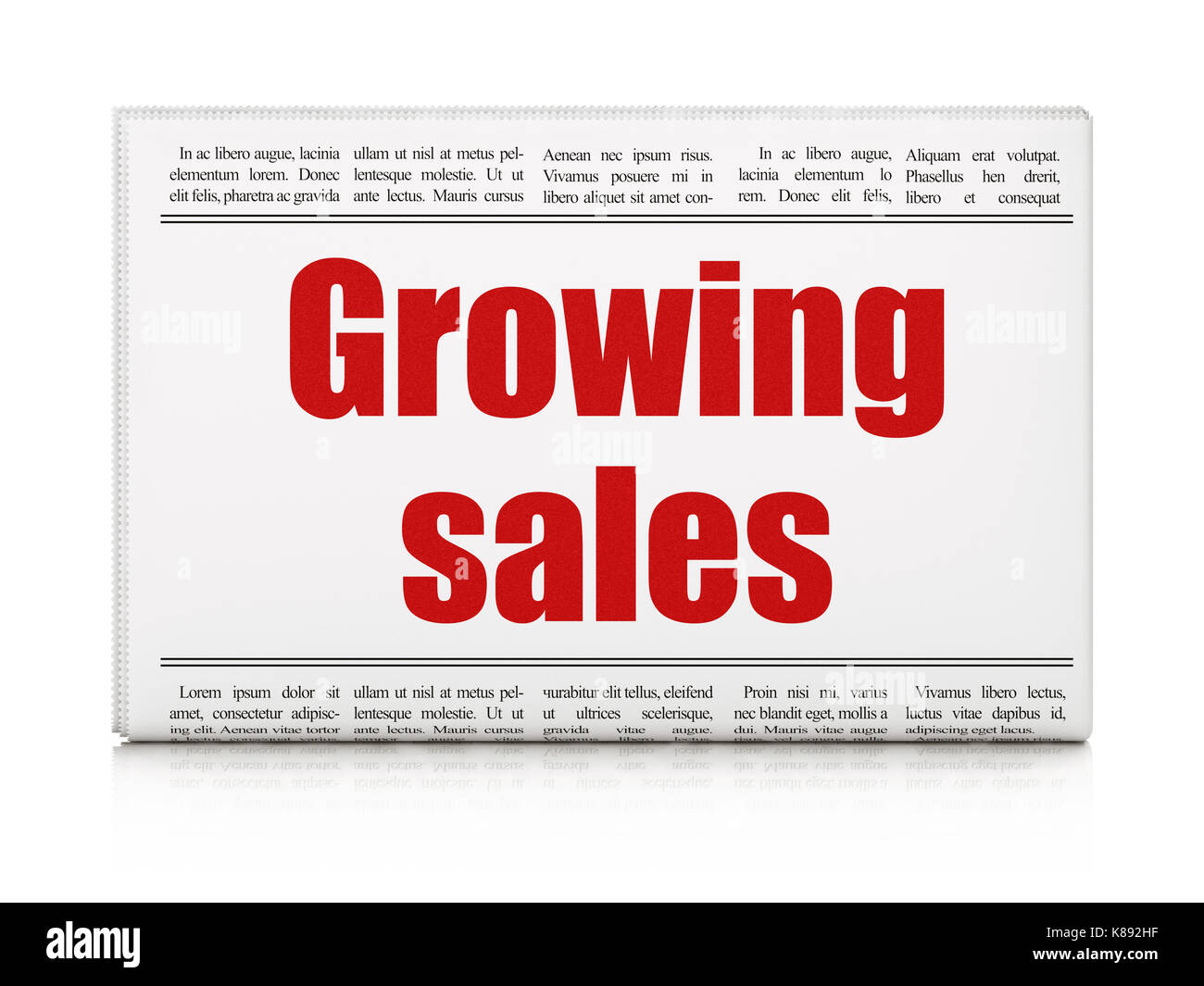 Business concept: newspaper headline Growing Sales Stock Photo - Alamy